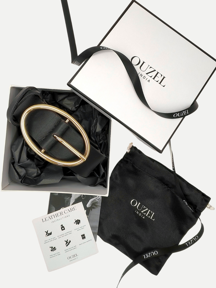 GLIMTE Embellished Italian Leather Belt Pack- Black and Brown - OUZEL ...
